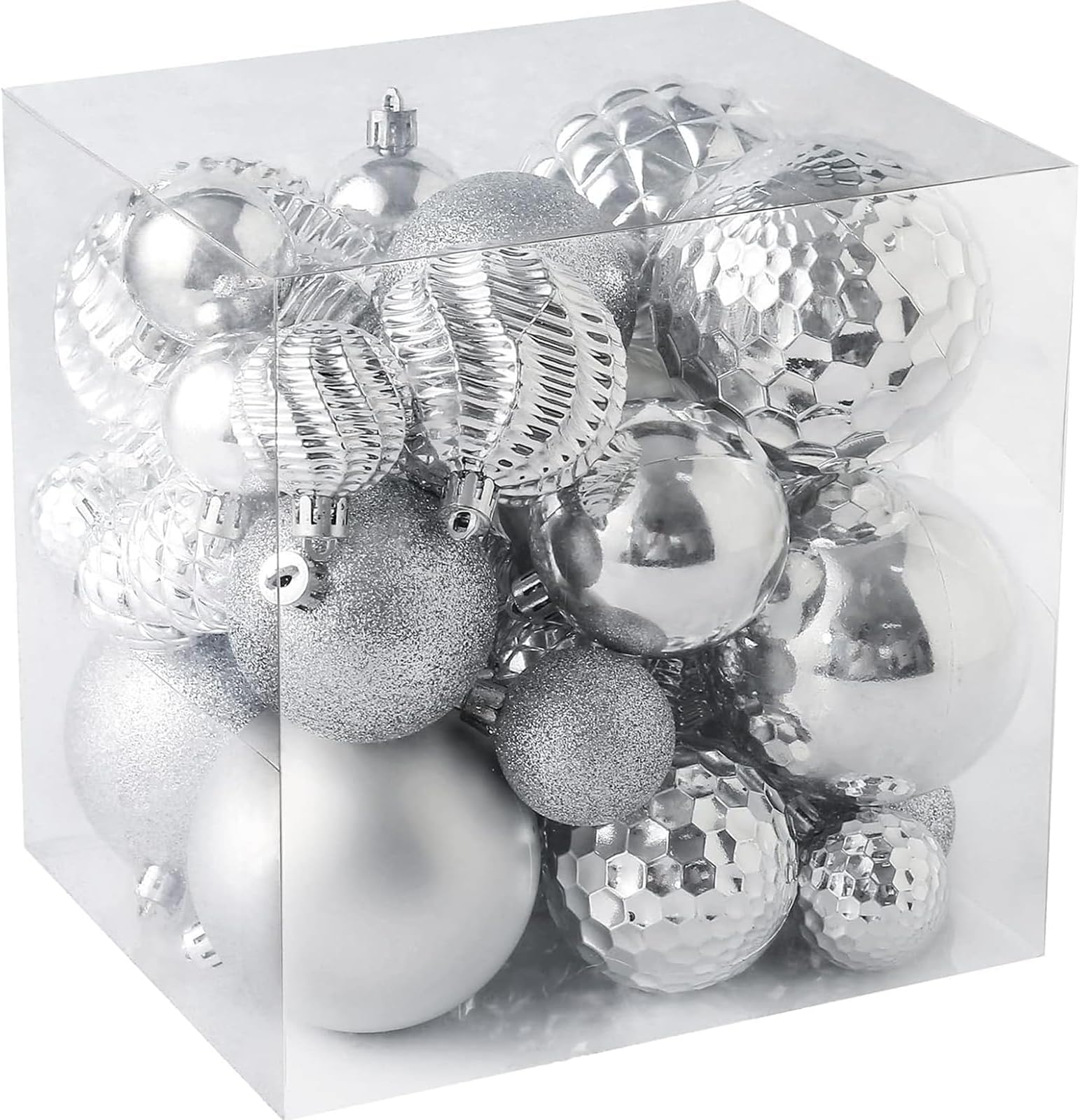 Amazon.com: PREXTEX Christmas Tree Ornaments - Silver Christmas Ball ...