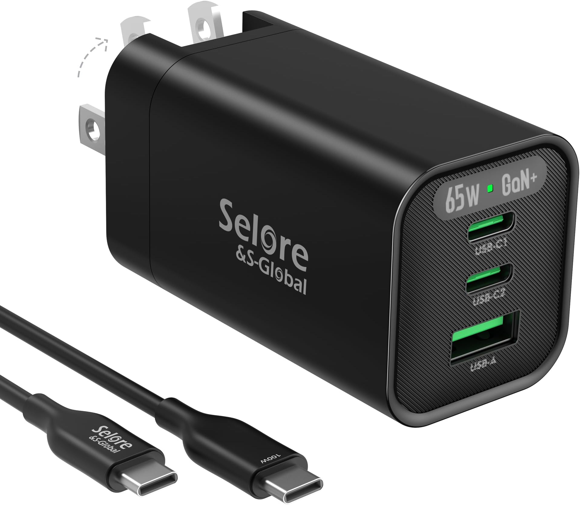 Amazon.com: DCV 65W USB C Charger, GaN Fast Charging Block with LED ...