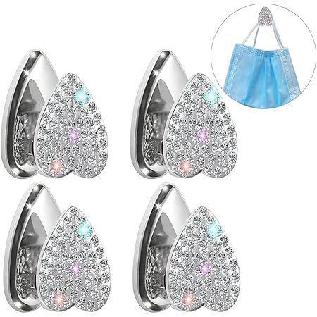 Amazon.com: Pangpai Cute Car Hooks 4 Pcs, Rhinestones Car Organizer ...