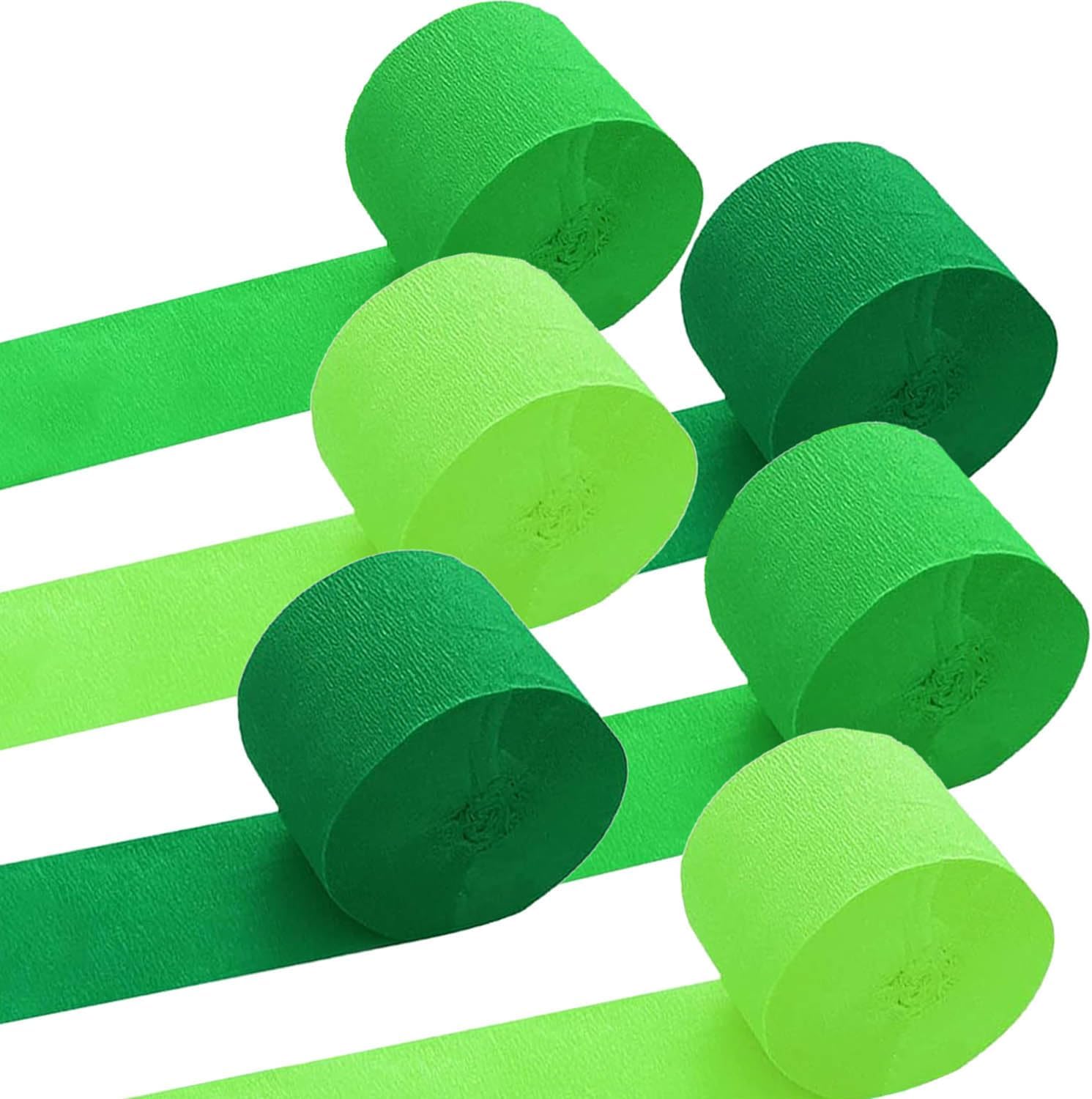Amazon.com: Green Crepe Paper 6 Rolls Green Streamers in 3 Colour for ...