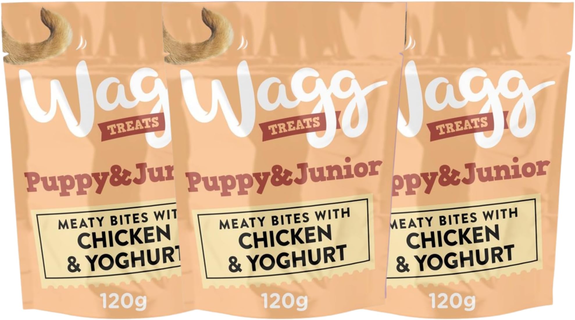 Wagg Puppy & Junior Meaty Bites Chicken & Yoghurt Dog Treats 125g (Pack ...