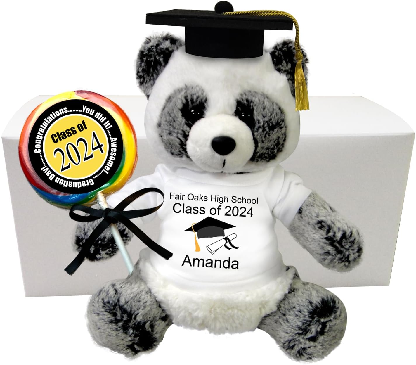 Amazon.com: Personalized Graduation Panda Gift Set - 11" Ping Panda ...