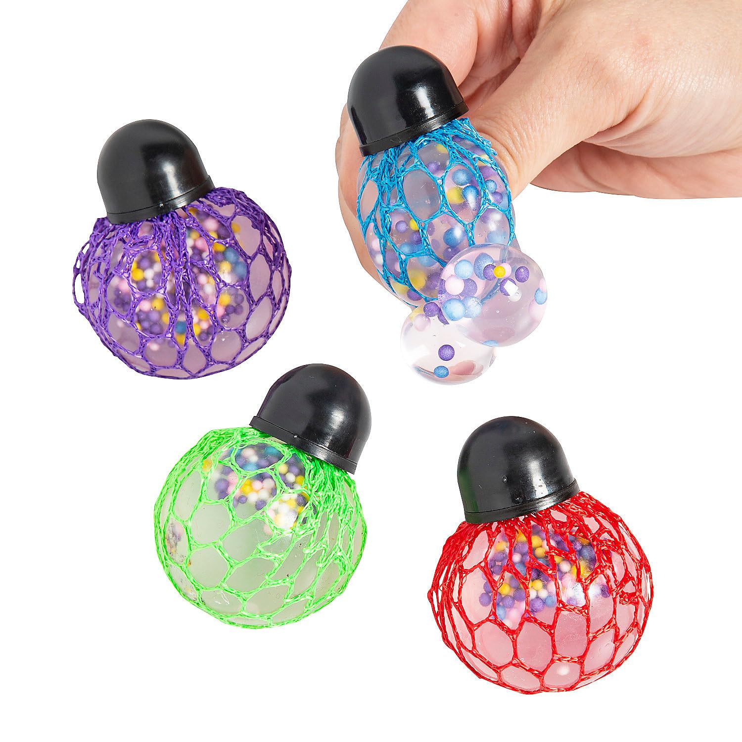 Amazon.com: Mesh-Covered Mini Bright Bead Stress Balls - Toys - 24 ...