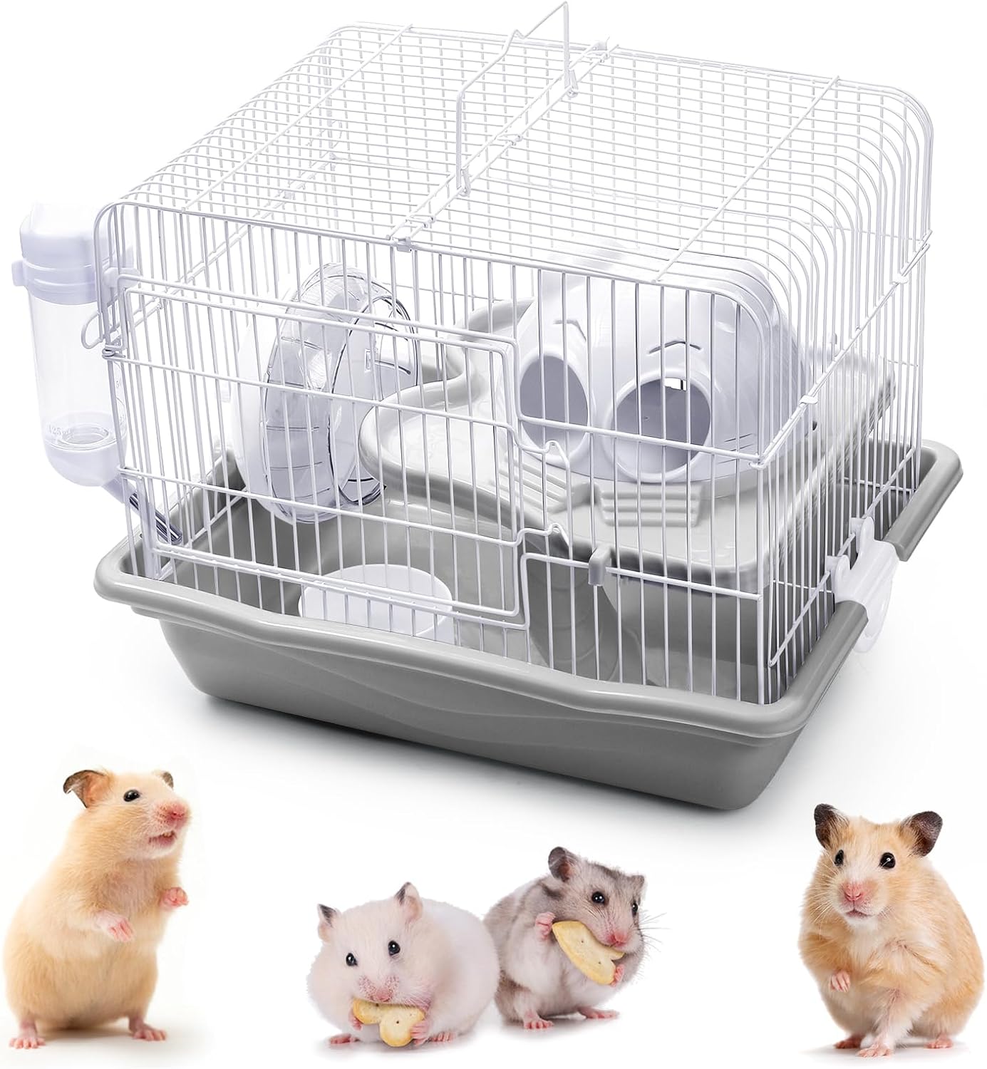 Hamster Cage,2 Layers Cage，Small Animal Cage (Gray) : Amazon.ca: Pet ...