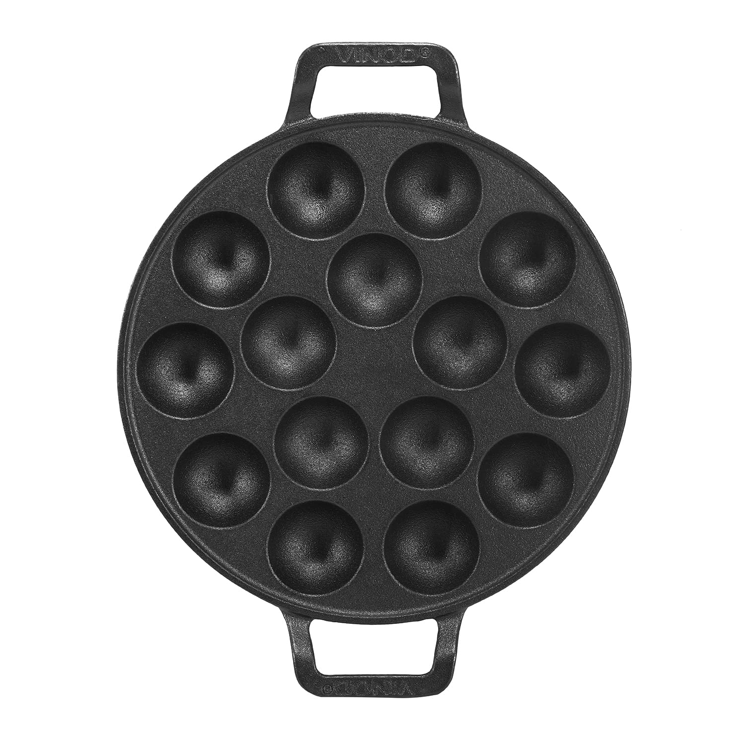 Buy Vinod Legacy Cast Iron Stick Free Paniyarakkal Pan - 15 Cups, 25cm / Paniyaram pan/Appa ...