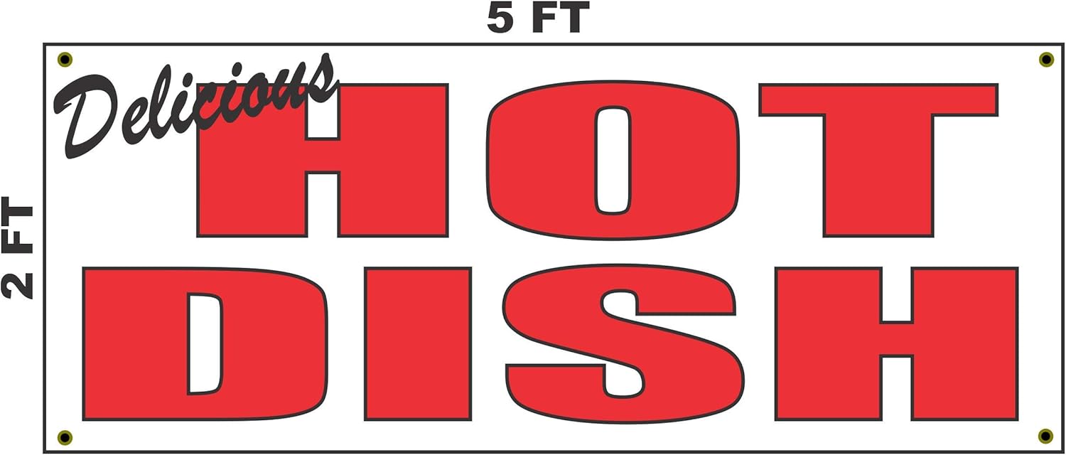 Amazon.com : Hotdish Banner Sign 2X5 for Restaurant Stand or Food Truck ...