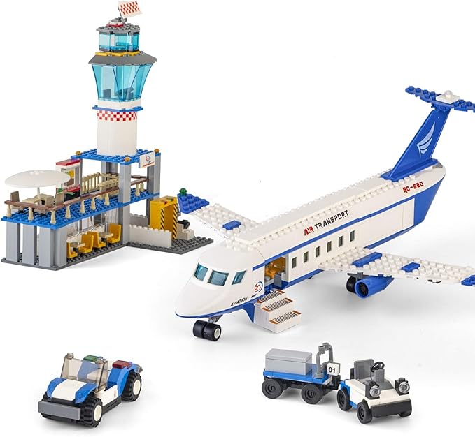 City Airplane Station Building Kits,STEM Building Sets for Kids, with ...