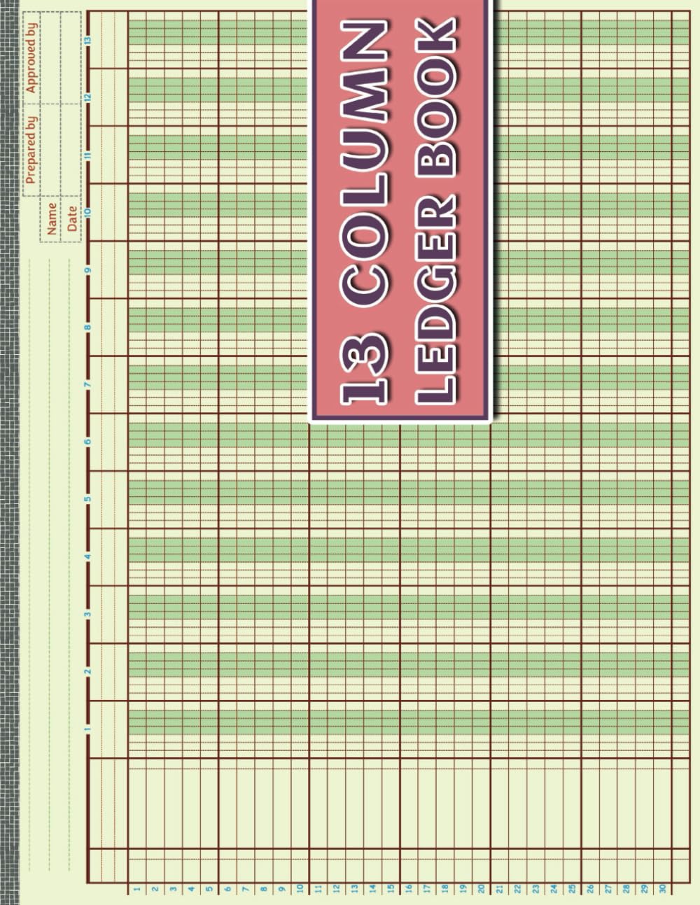 Amazon.com: 13 Column Ledger Book: Green 13 Column Accounting Ledger ...