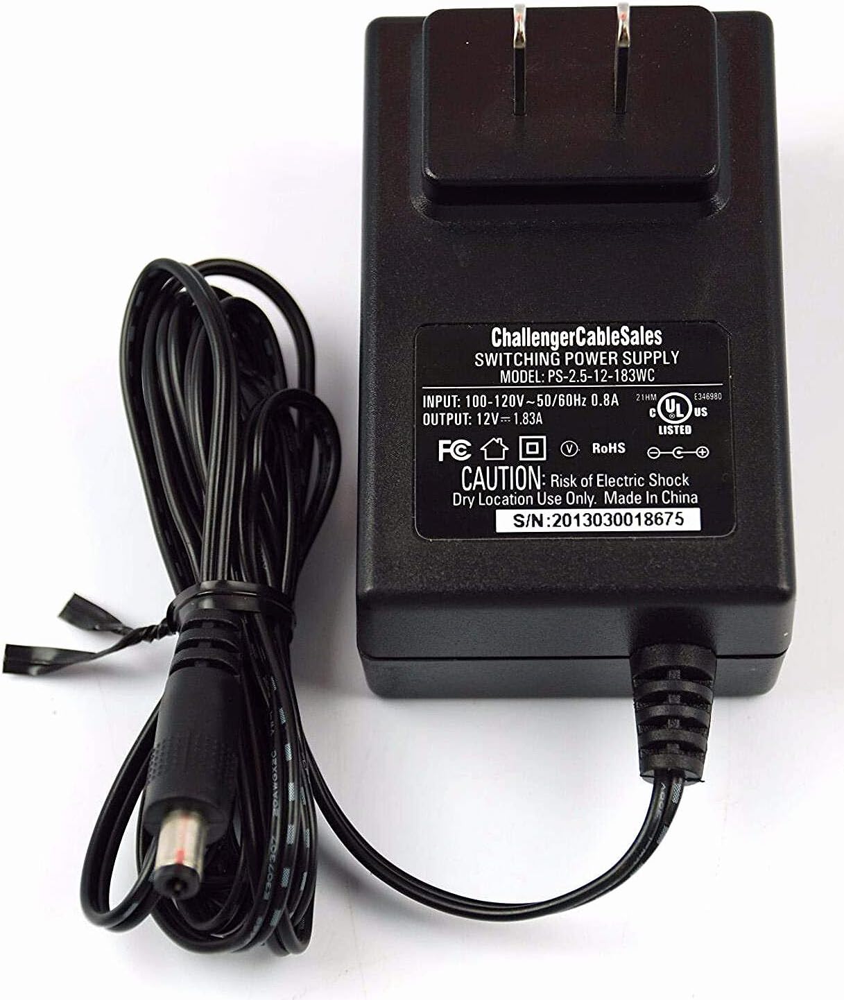 Amazon.com: AC/DC Adapter for CHALLENGER CABLE SALES PS-2.5-12-183WC ...