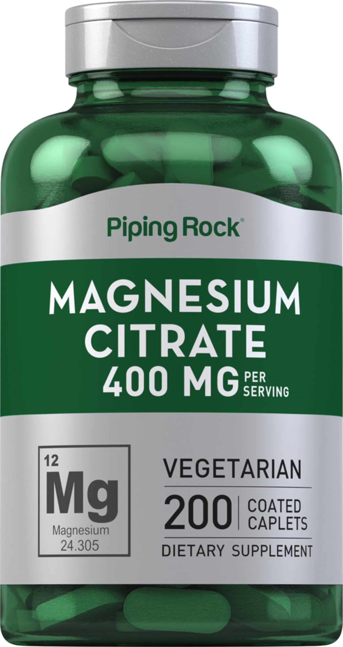 Amazon.com: Piping Rock Magnesium Citrate | 400 mg | 200 Caplets ...