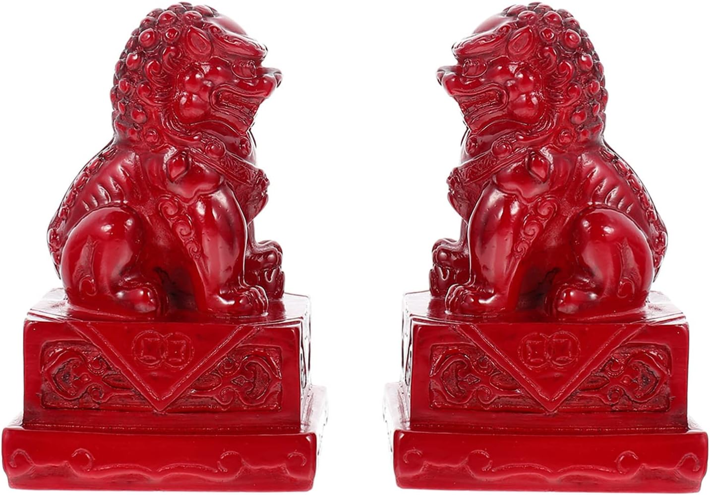 Amazon.com: 1 Pair of Chinese Foo Dogs Statue Asian Fengshui Guardian ...
