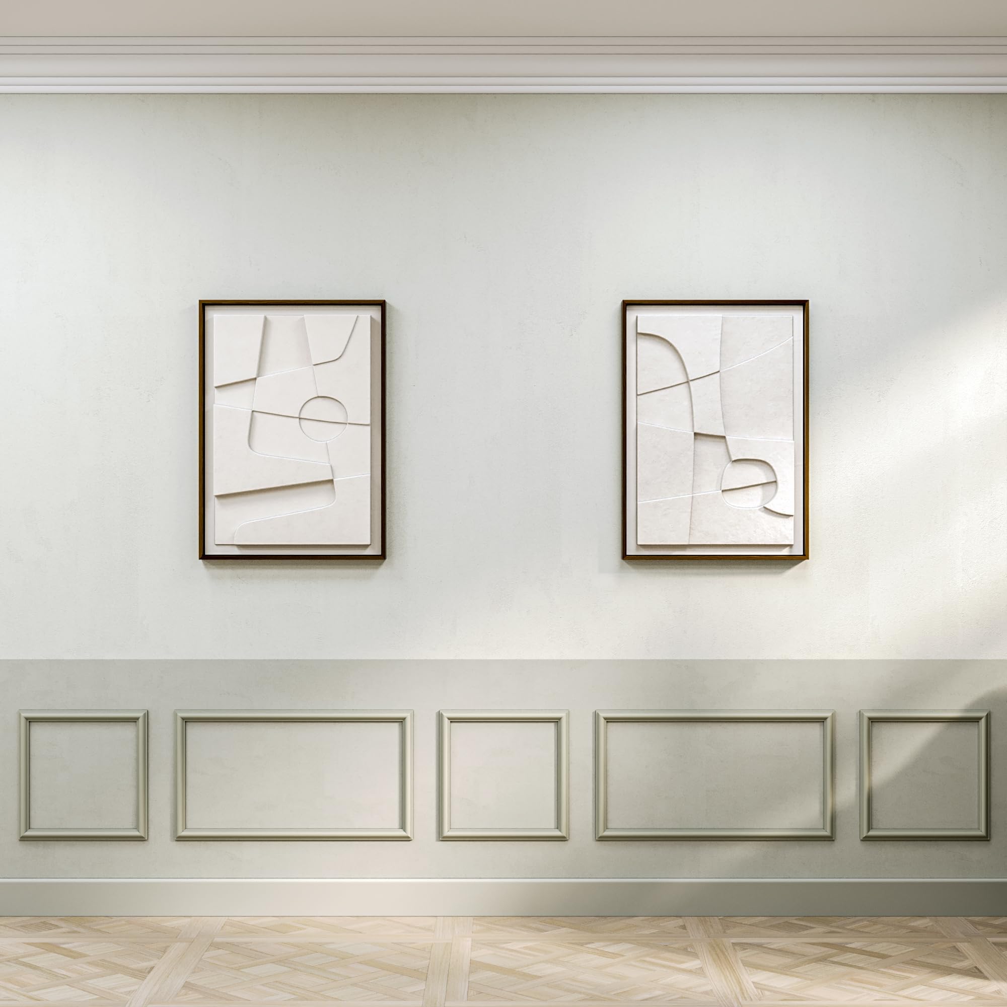 Amazon.com: Birdeco Peel and Stick Wall Molding Kit, Ready to Assemble Wainscoting Panels, Pre ...