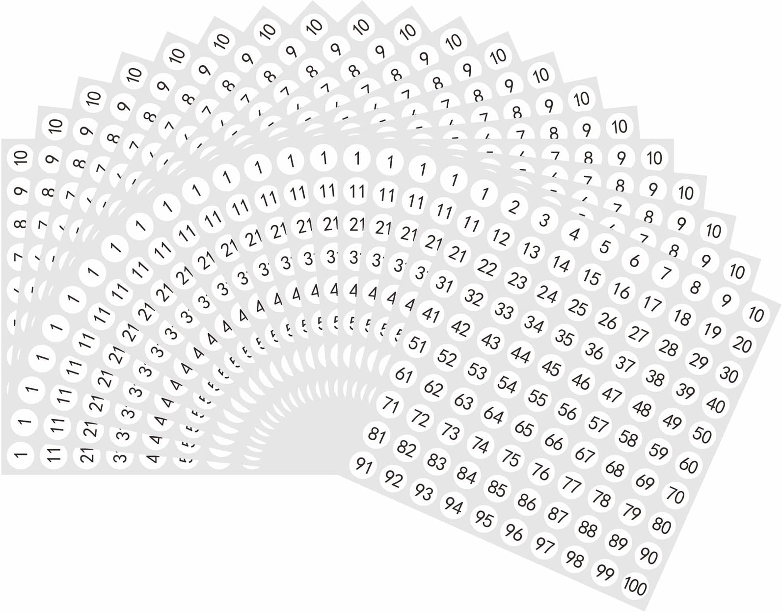 Amazon.com : dealzEpic - Number Stickers - 201 to 400 Round Self ...