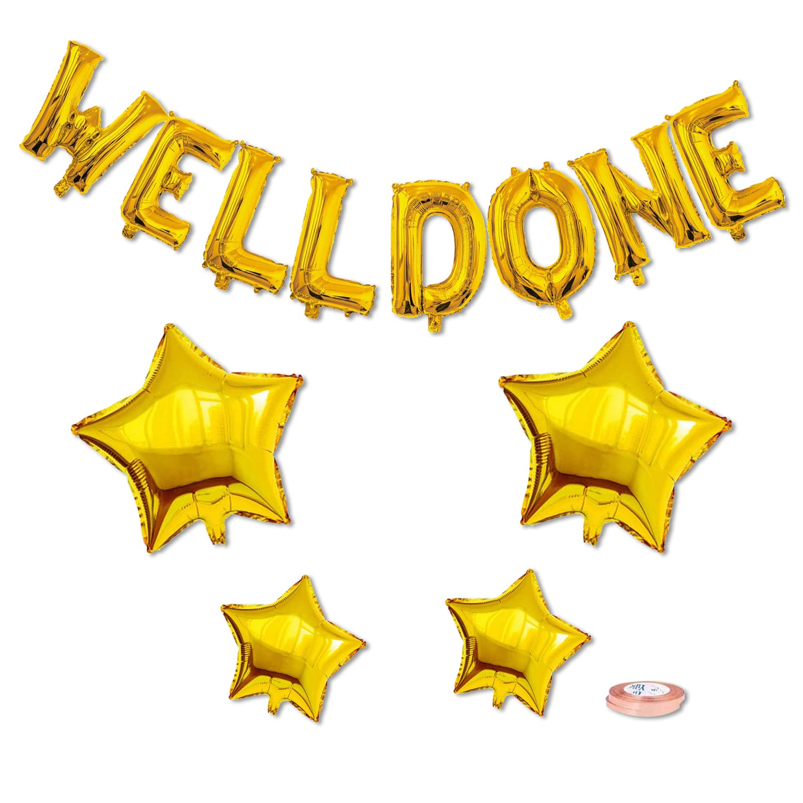 Graduation Decorations Balloons Well Done Letter Balloons And Foil Gold ...