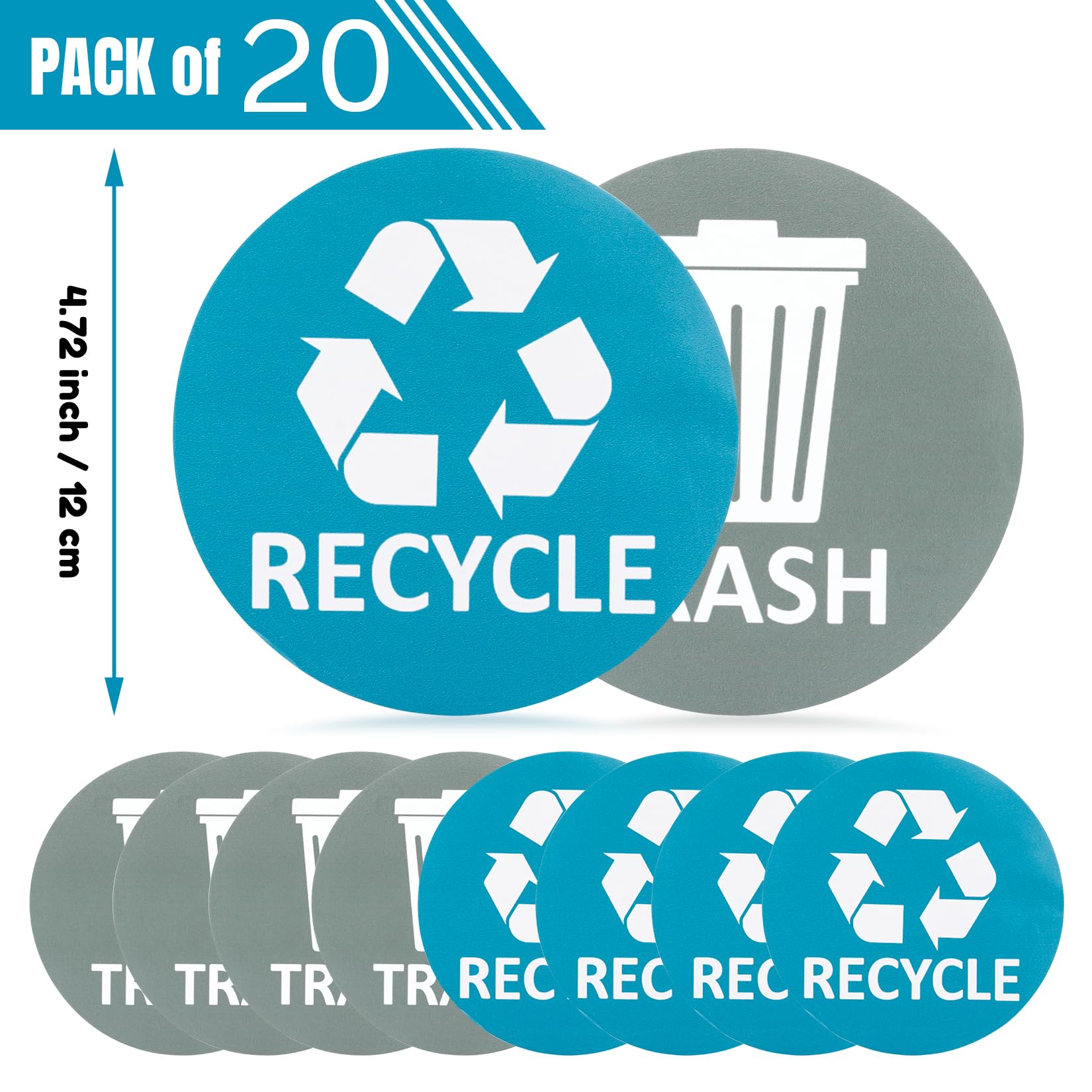 Snapklik.com : Sukh Recycle Sticker For Trash Can 20PCS - Large Sign ...