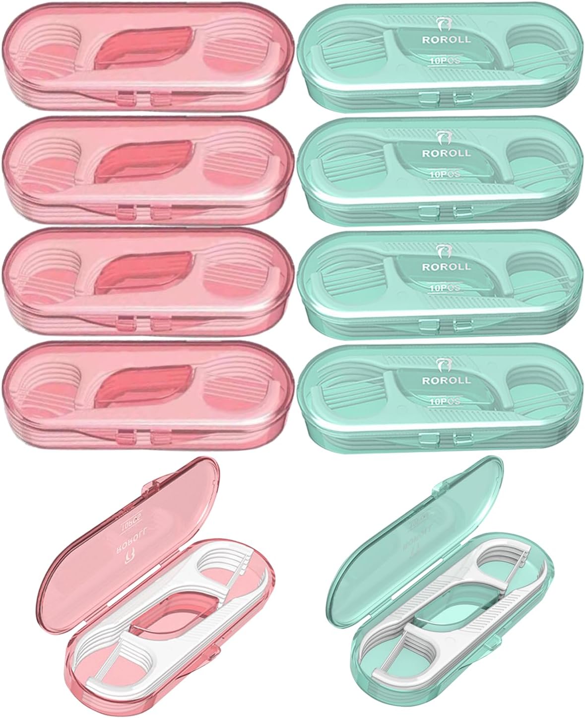 Amazon.com : Qianyu 3 Pcs Portable Dental Floss Case Sliding Compact ...