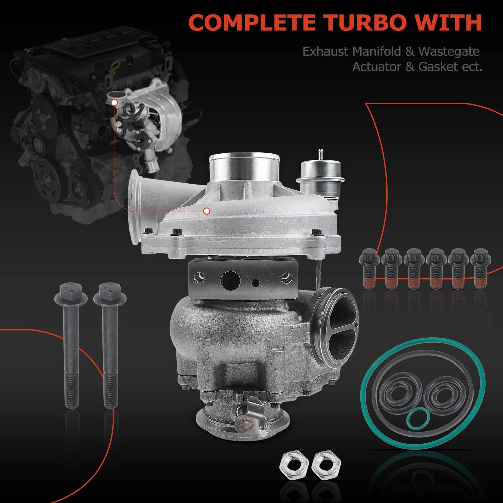 A-Premium GTP38 Complete Turbo Turbocharger Assembly - Compatible with ...