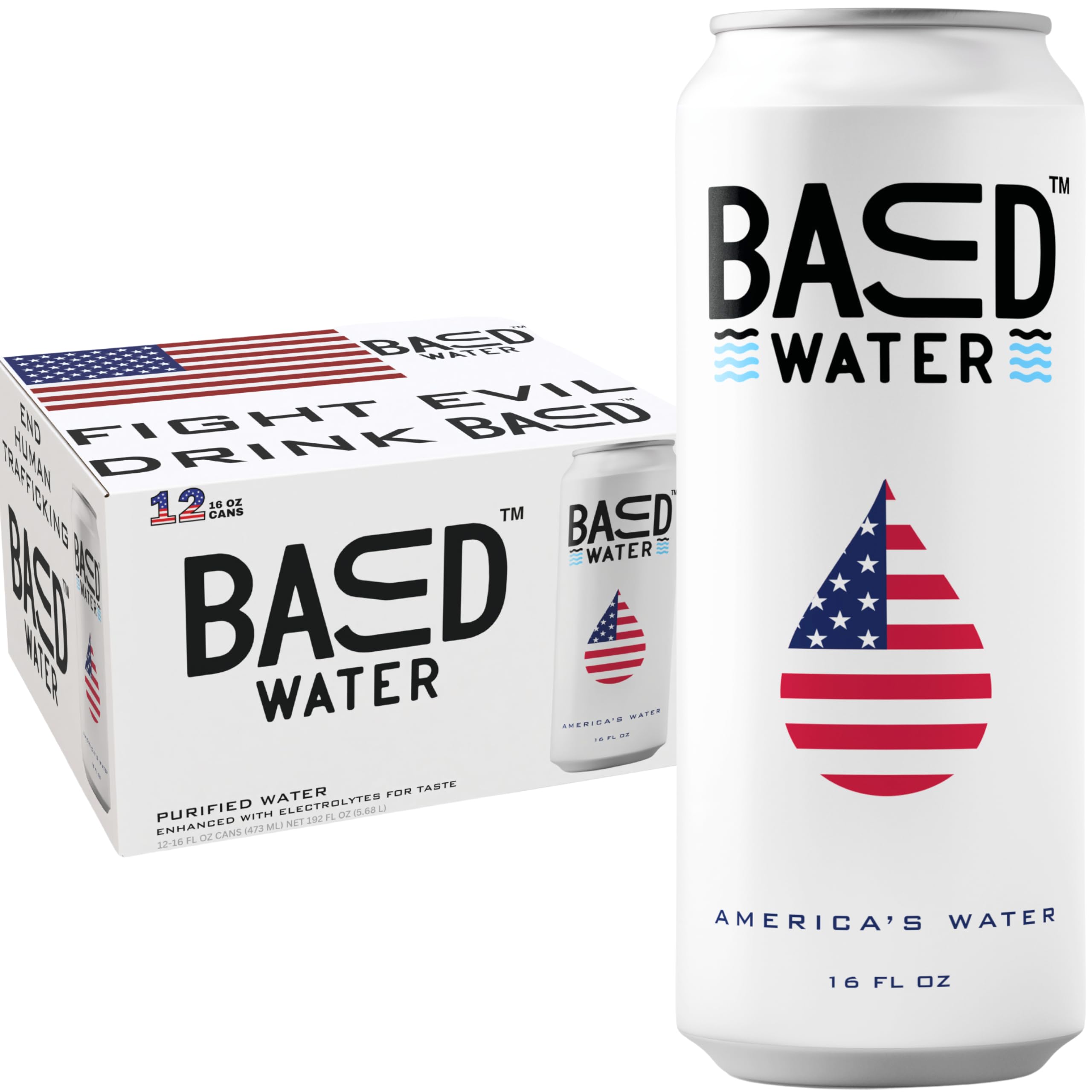 Amazon.com: BASED WATER Ultra Purified Canned Water with Electrolytes ...
