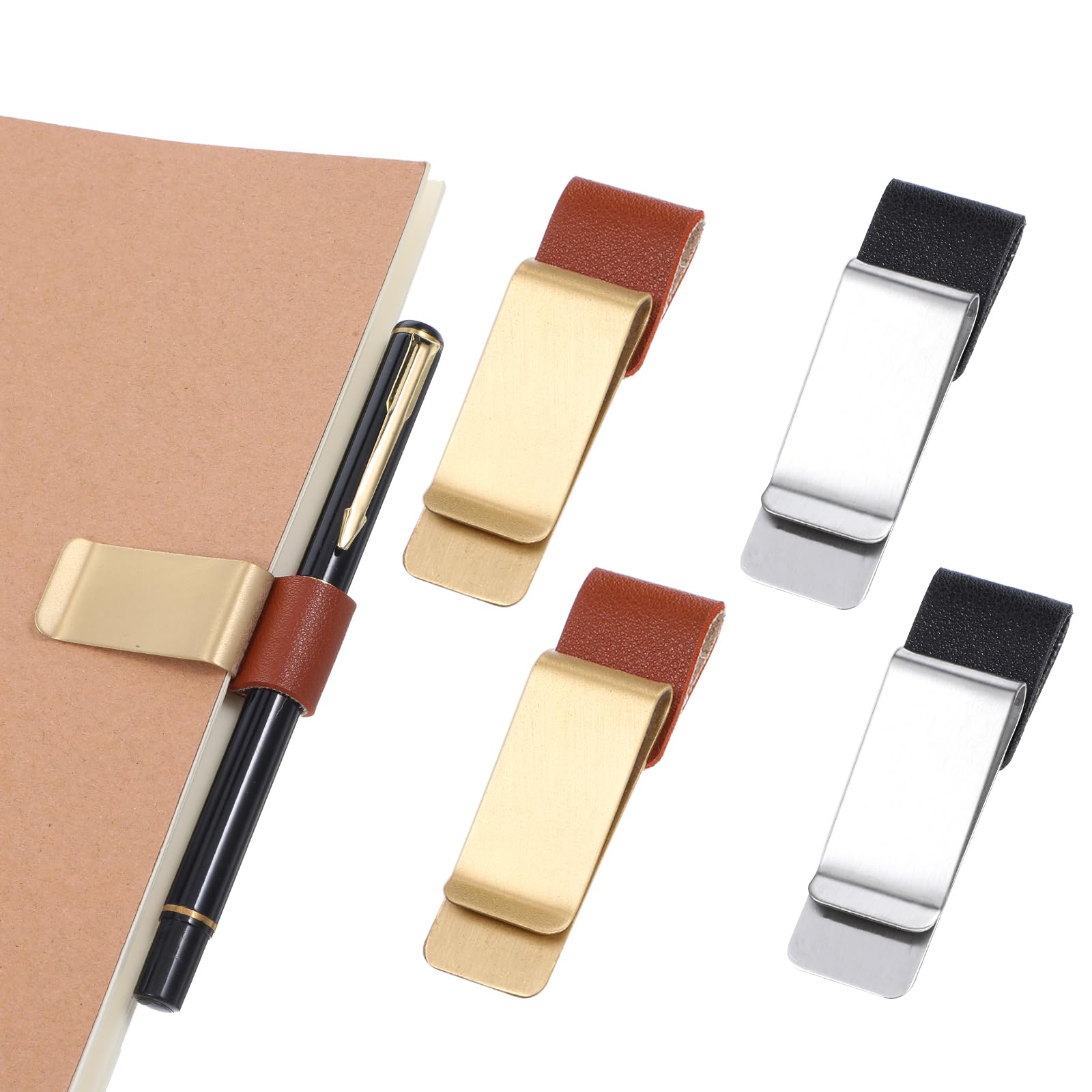 Amazon.com : Aiyorse 4 Pcs Pen Loop for Notebook, PU Leather Retro Pen ...