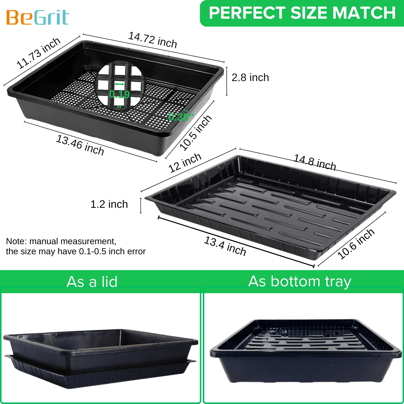 Snapklik.com : BeGrit Soil Blocking Trays 15x12 Inch 5 Set/10 Pcs Mesh ...
