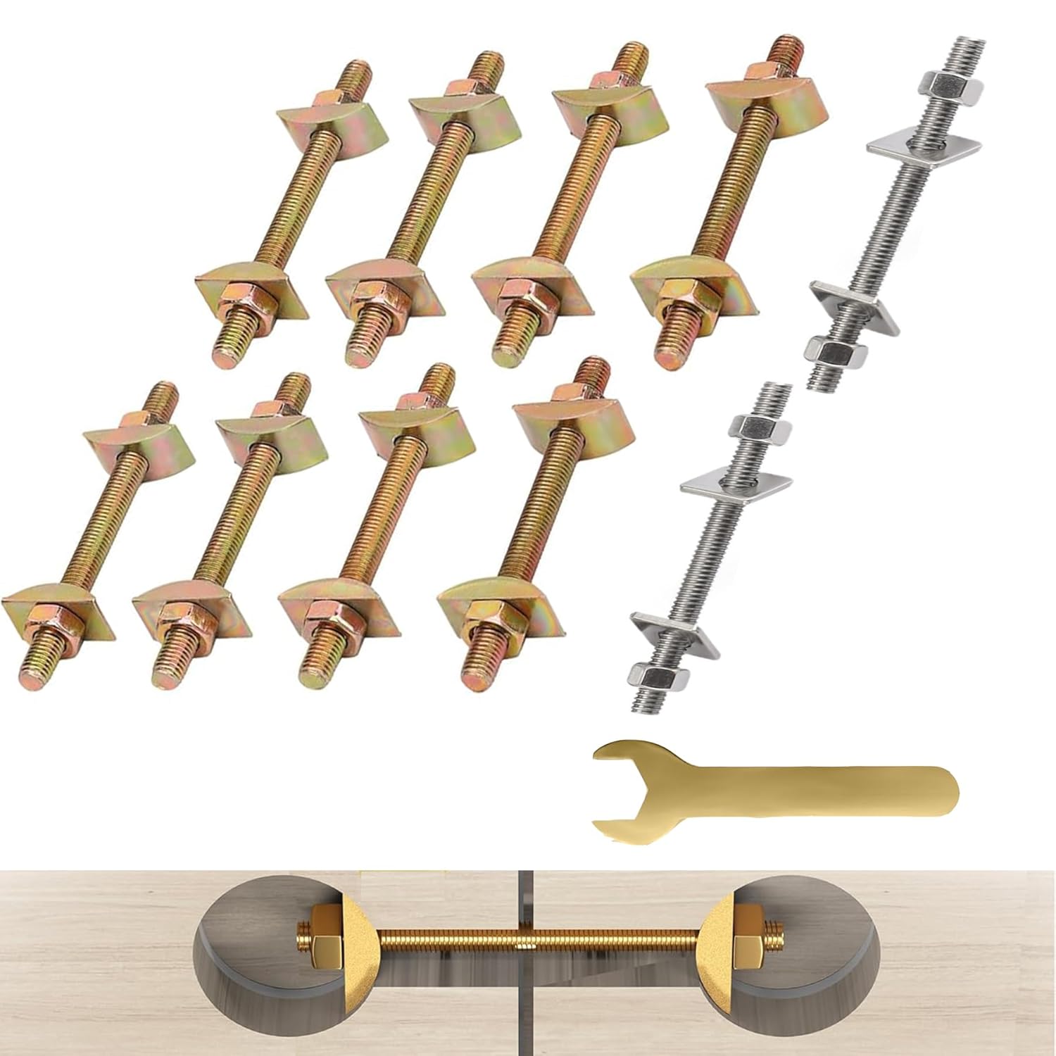 VOVCAMLS Countertop Connector Kit,Furniture Fastening Connectors Table ...