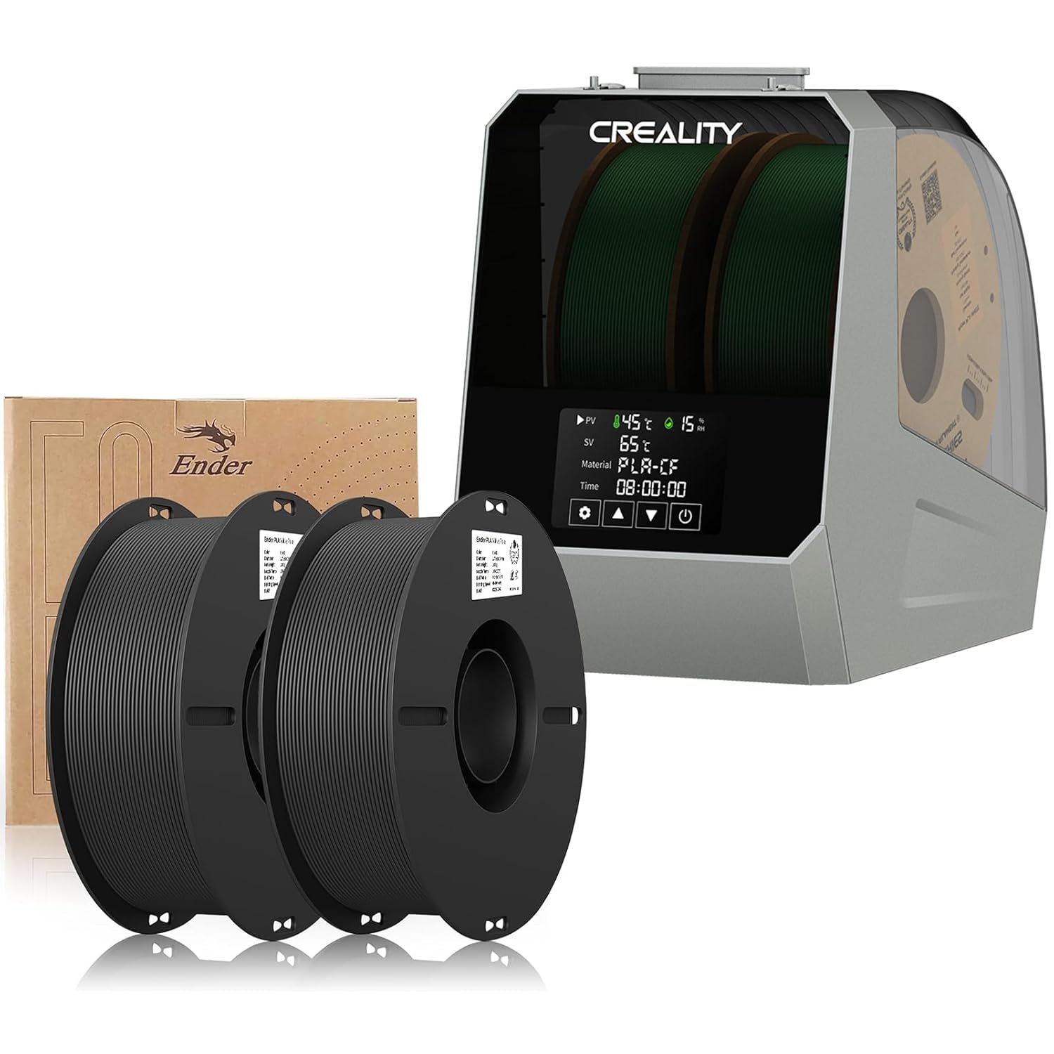 Amazon.com: Creality Space PI Plus Dryer & Black Ender PLA Filament ...