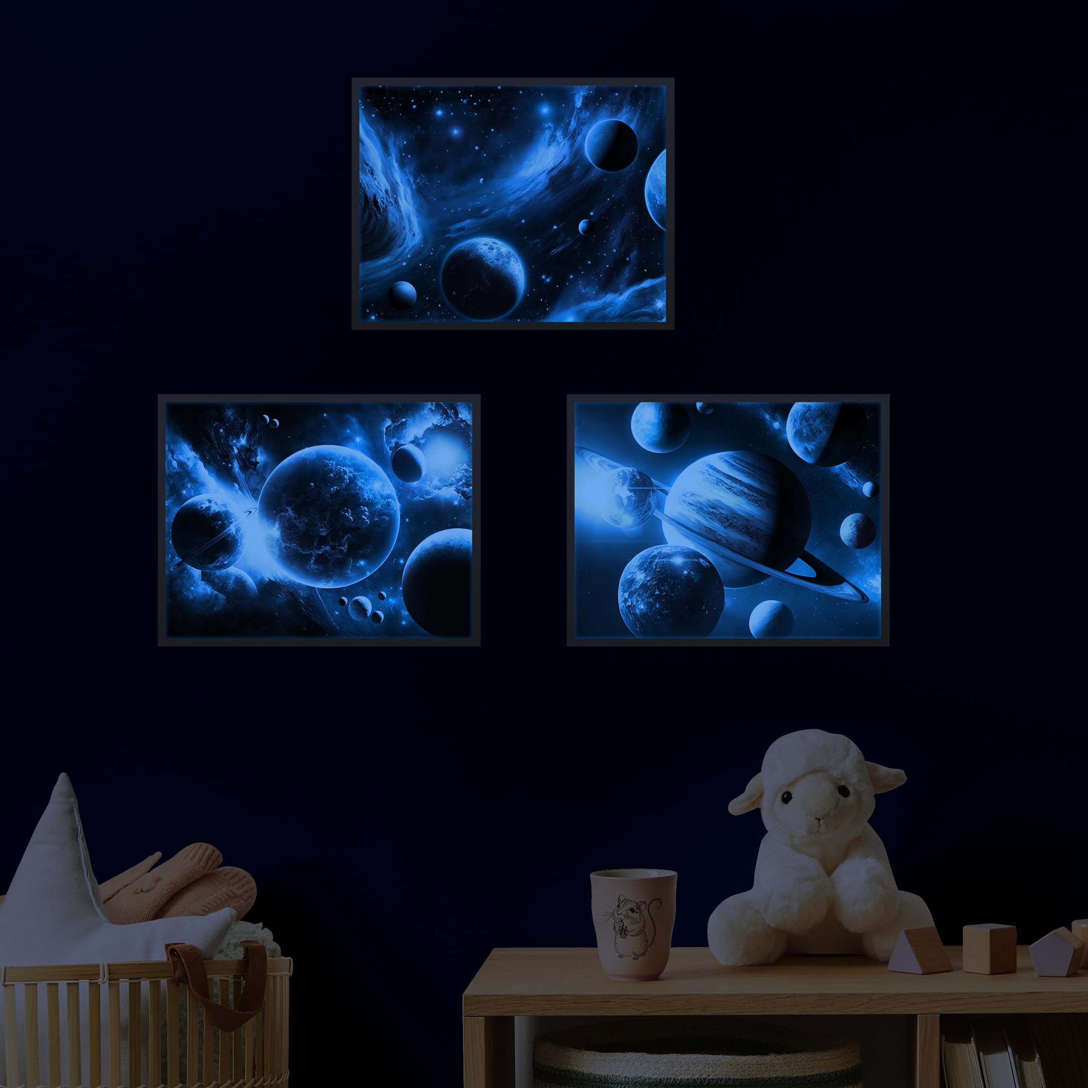 Amazon.com: Fantastic Nebula and Planets Wall Decals Glow in The Dark ...