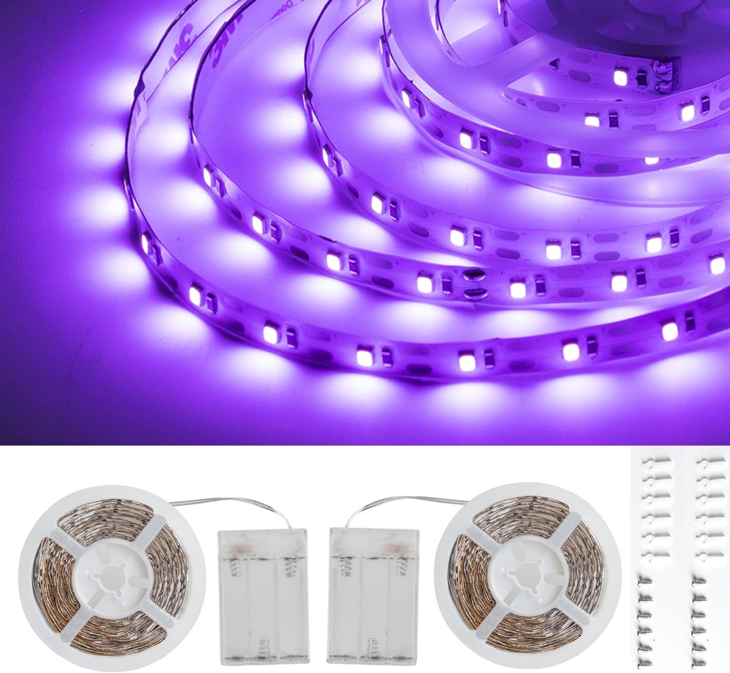 JUNWEN Black Light LED Strip Lights, 26.4ft/13.2ft SMD2835 240 LEDs uv ...