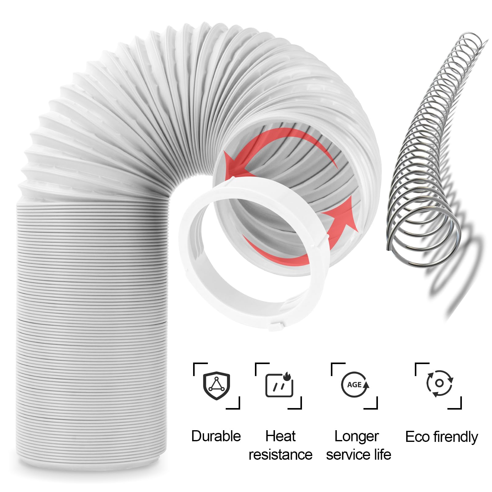 Snapklik.com : HOXHA Portable Air Conditioner Hose Kit 59 Inch Length 5 ...