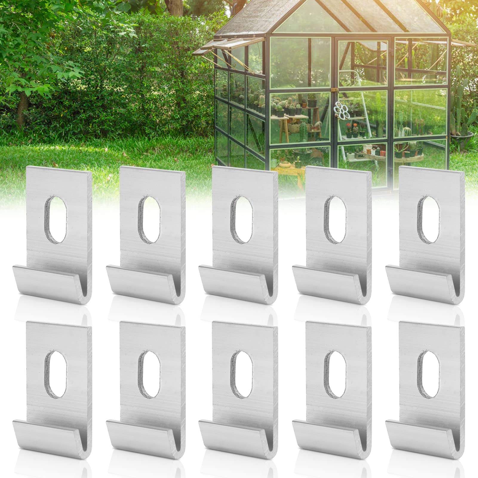 10Pcs Greenhouse Clips for Glass,Greenhouse Brackets Stainless Steel ...