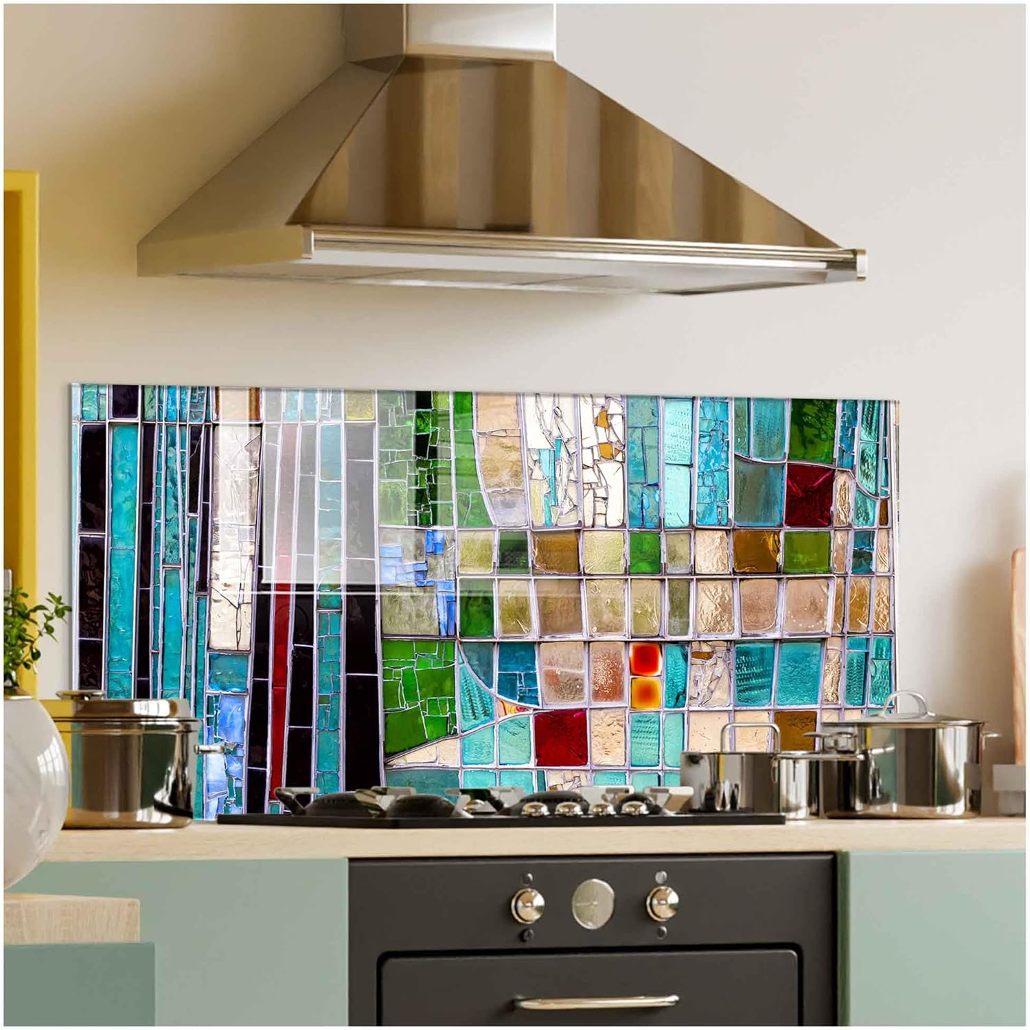 Amazon.com: Tempered Glass Kitchen Backsplash, Stove Back Cover, Stove ...