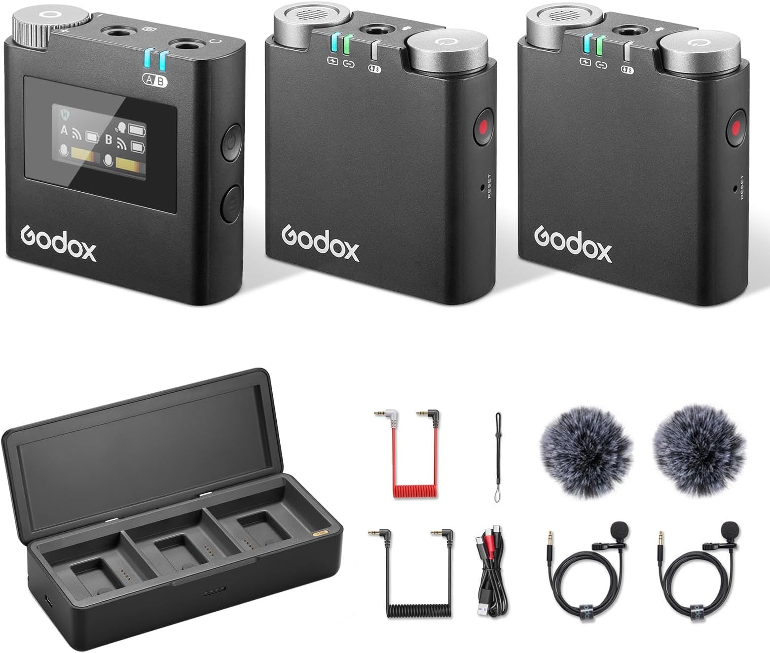 Amazon.com: GODOX Virso M2 Wireless Lavalier Microphone System, Built ...