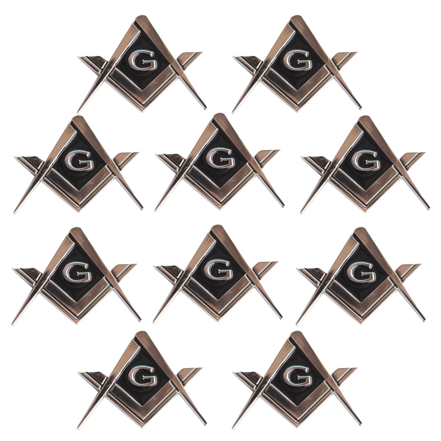 Snapklik.com : 2.75" Chrome Plated Masonic Car Emblem Mason Square And ...