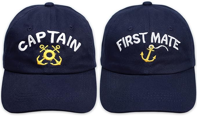 Amazon.com: AnapoliZ Captain Hat, First Mate Hat Set | Adjustable ...