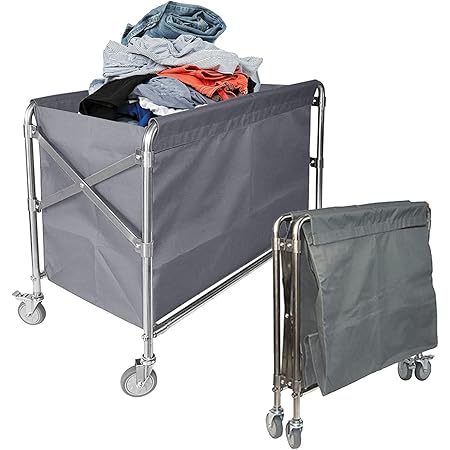 bimiti Laundry Trolley Folding Laundry Cart Collapsible Commercial ...