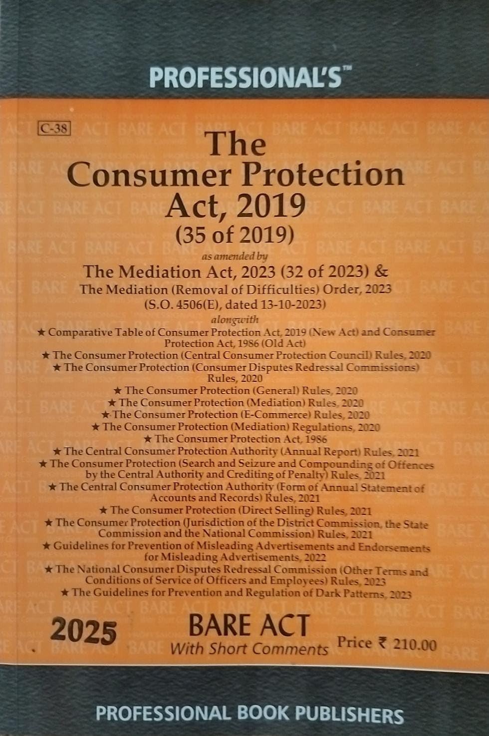 Buy The Consumer Protection Act, 2019 Bare Act - Latest 2025 EDITION ...