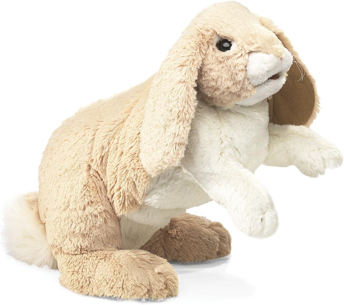 Amazon.com: Folkmanis Floppy Bunny Rabbit Hand Puppet, Tan, White, 1 EA ...