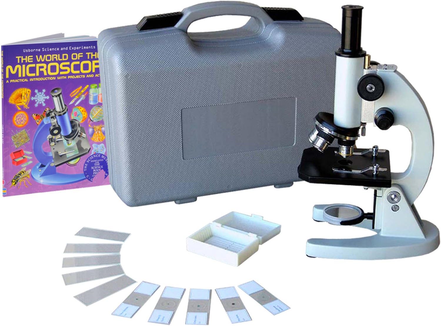 Amazon.com: AmScope M60C-ABS-PB10-WM Beginner Microscope Kit, Mirror ...