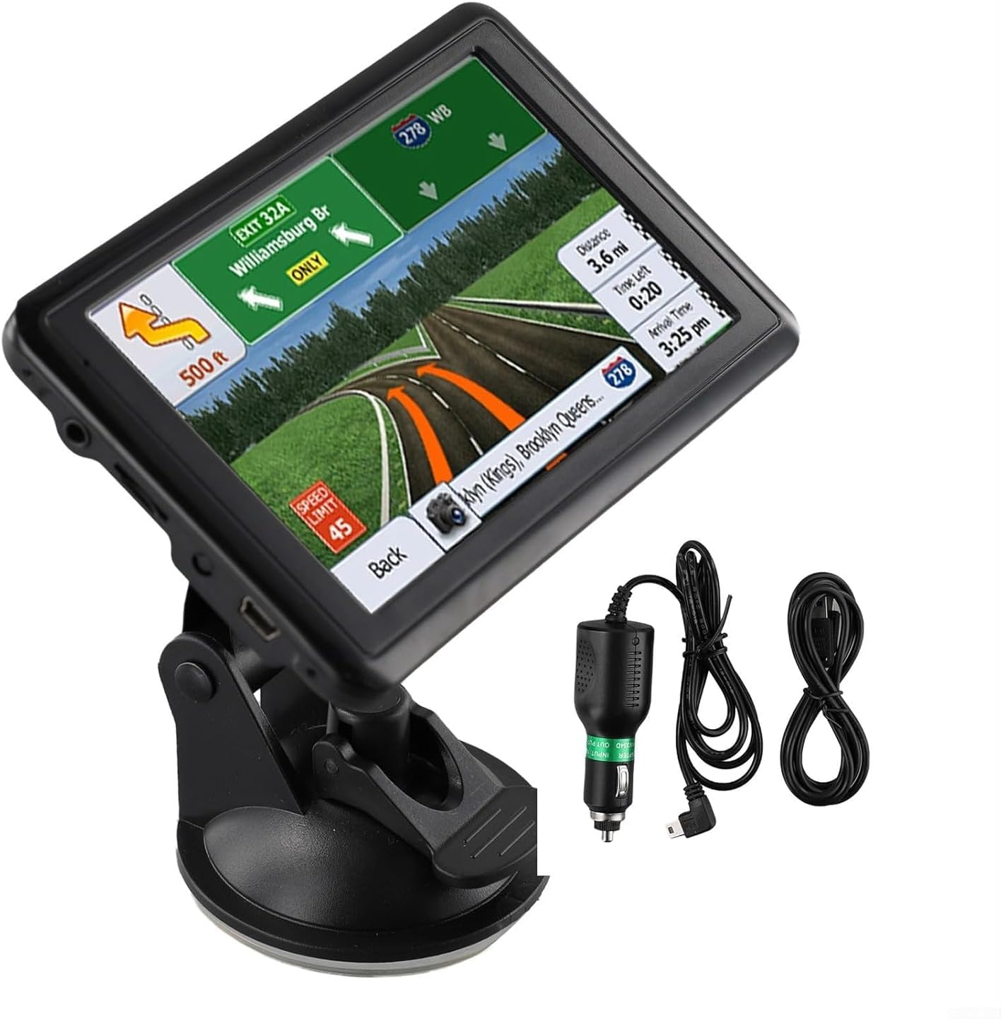 Car Sat Nav, 5 Inch GPS Navigator Touchscreen, Live Traffic Map For Car ...