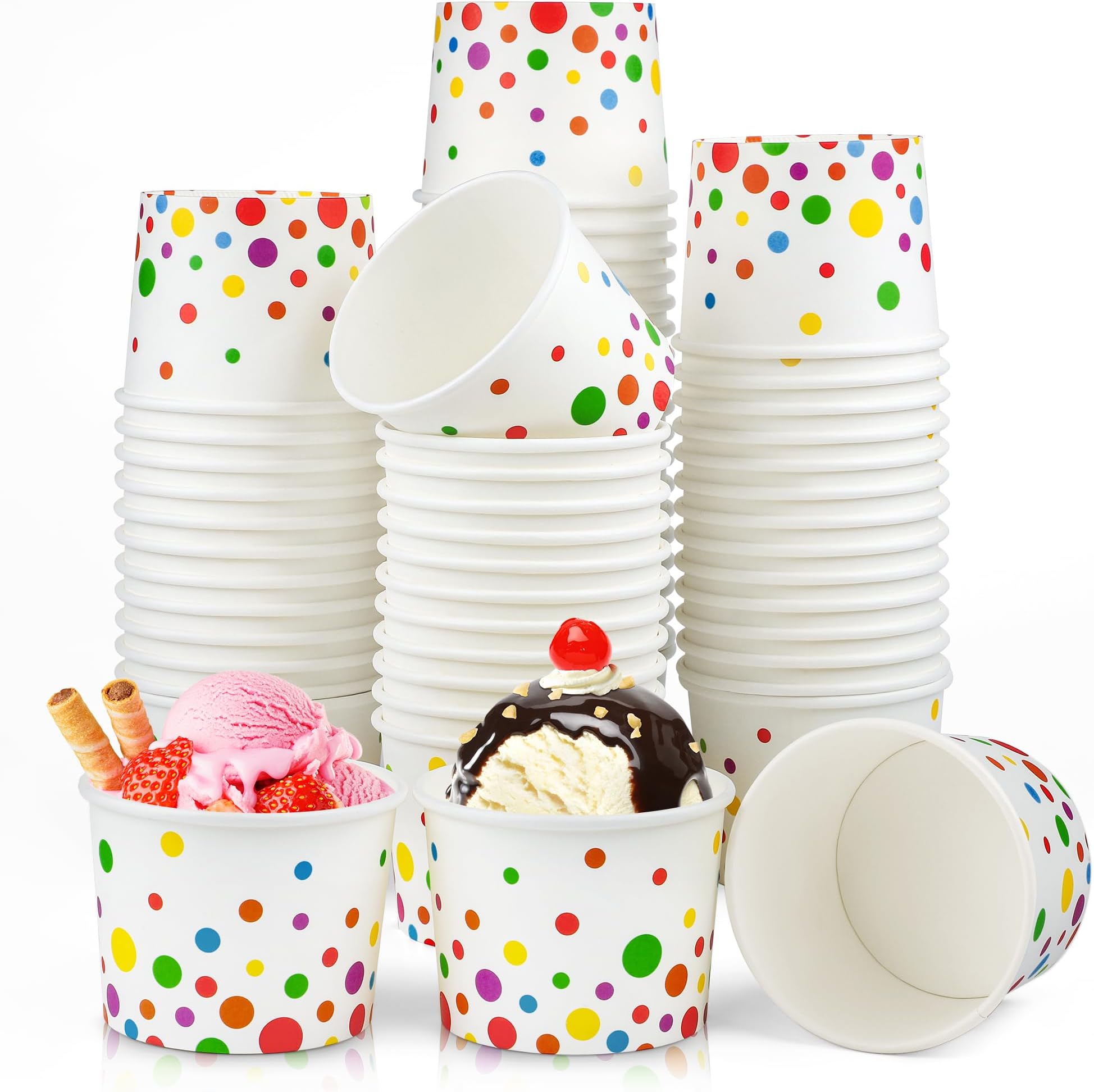 Amazon.com: CZWESTC 50 PCS Ice Cream Cup, Disposable Ice Cream Bucket ...