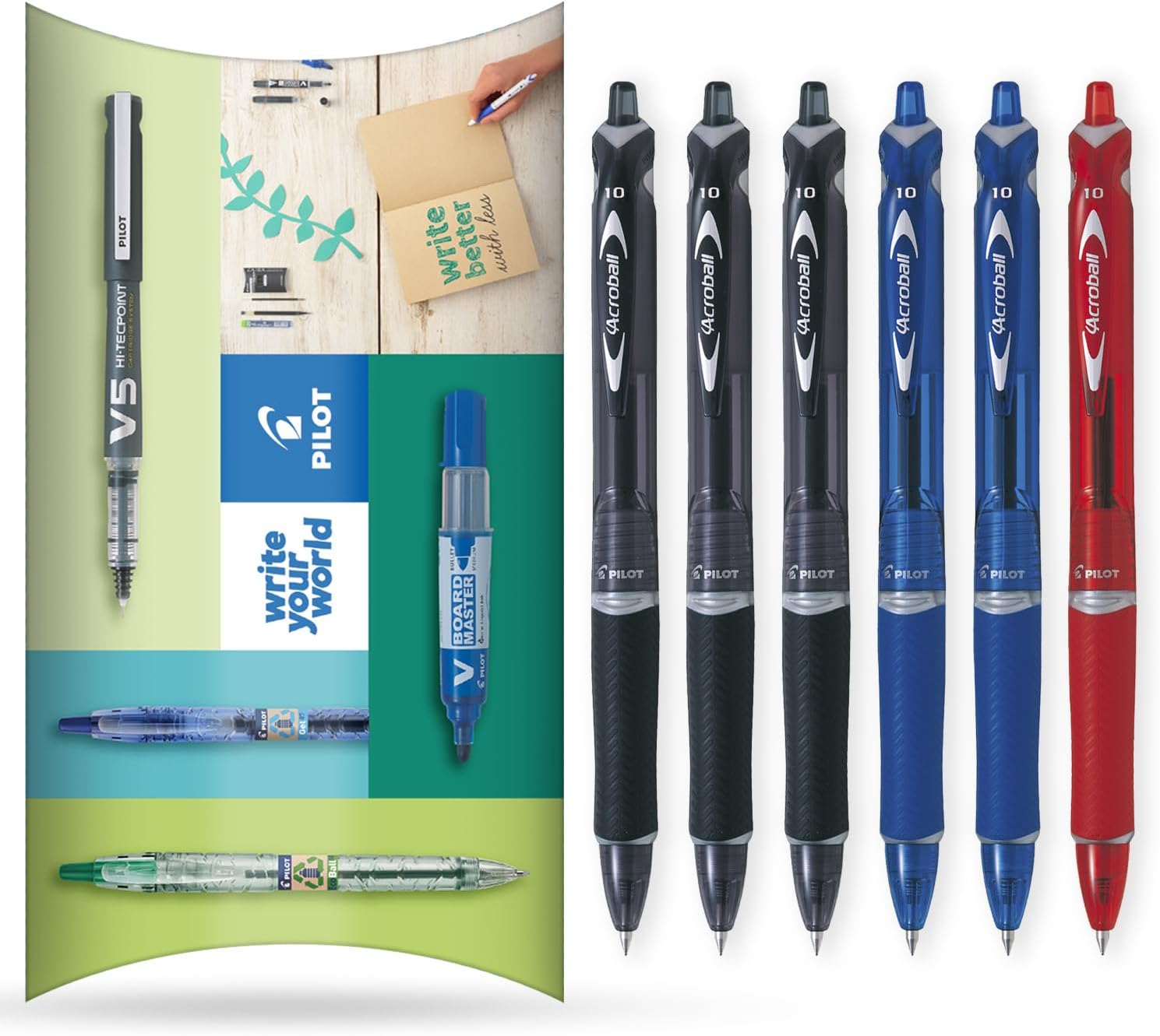 Amazon.com : Pilot Acroball Retractable Ballpoint Pen - Begreen Range ...