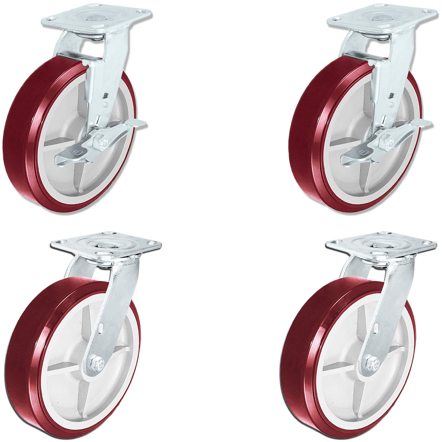 Amazon.com: CasterHQ - Heavy Duty Polyurethane Swivel Casters with ...