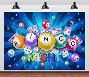 Amazon.com : Loccor 5x3ft Fabric Bingo Night Backdrop Snooker Game Time ...