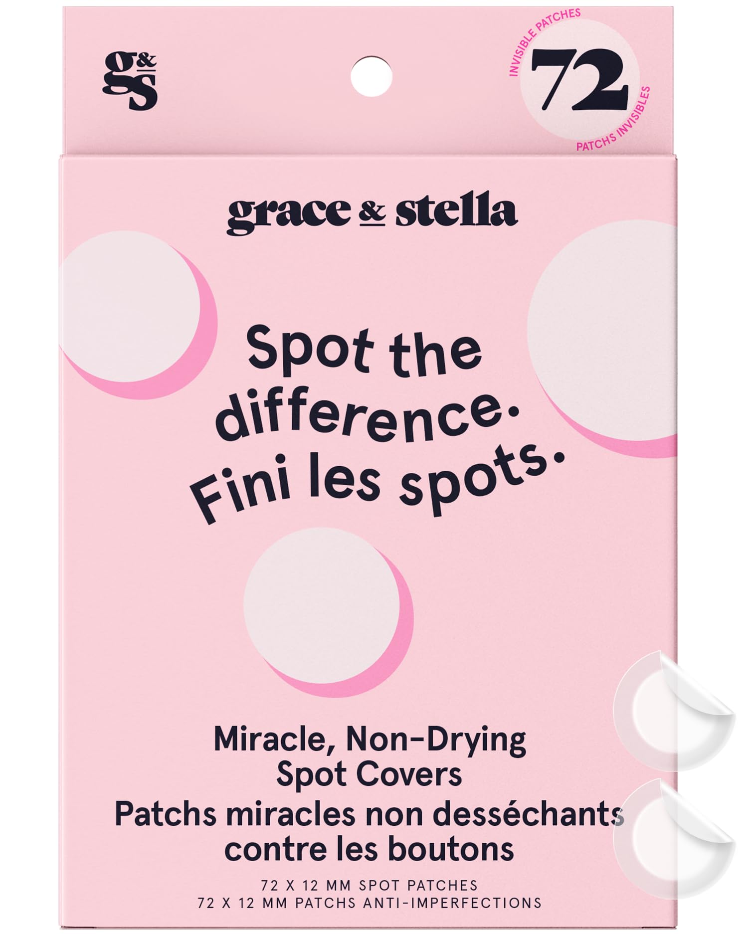 grace & stella Invisible Spot Covers with Hydrocolloid (Round, 72 Count ...