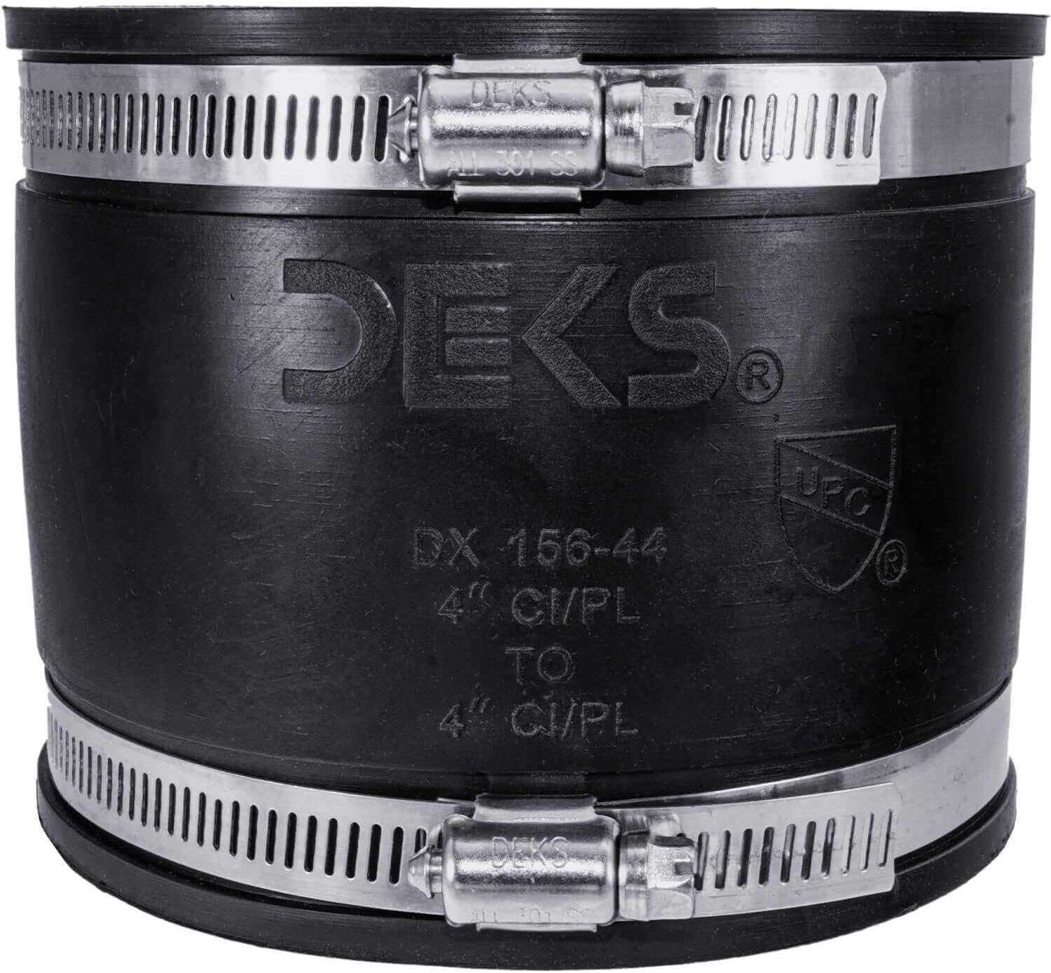 Amazon.com: DEKS Couplings-Series 1002 4"" x 4"" - DX1002-44 For Clay to Plastic (PVC), Black, 4 ...