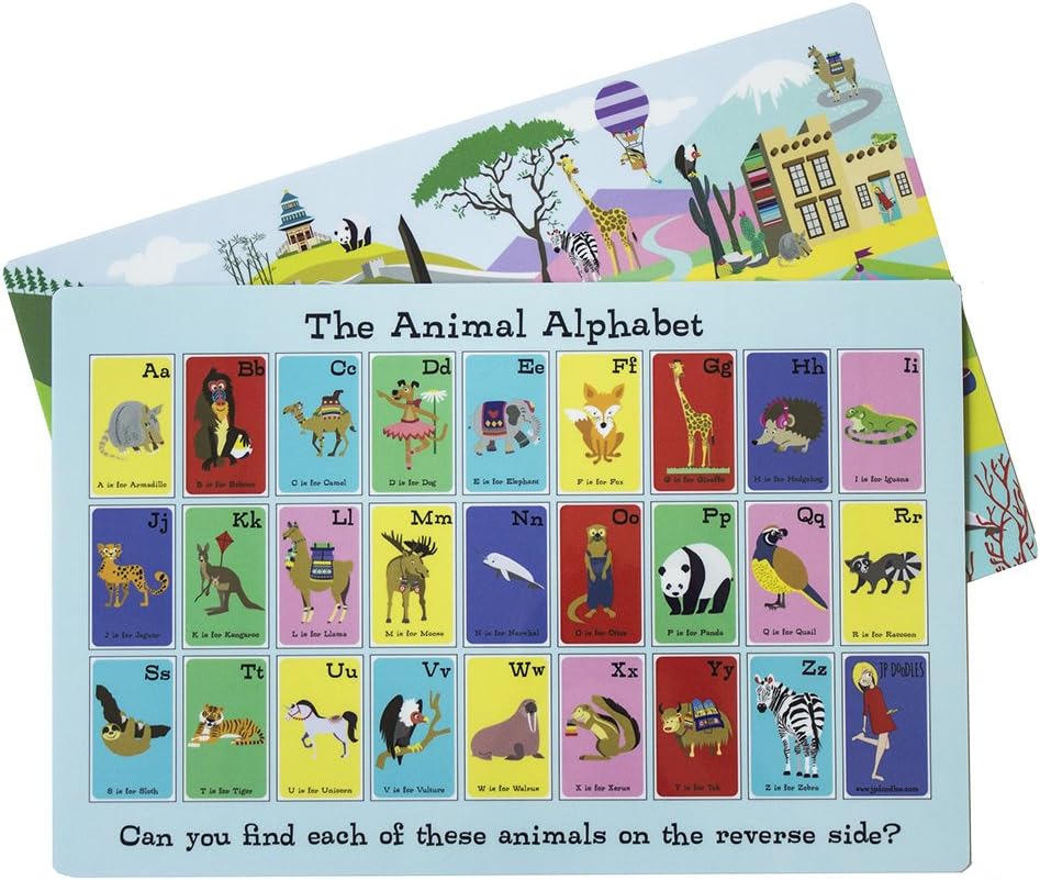Amazon.com: Children's Animal Alphabet Placemat for Children ...