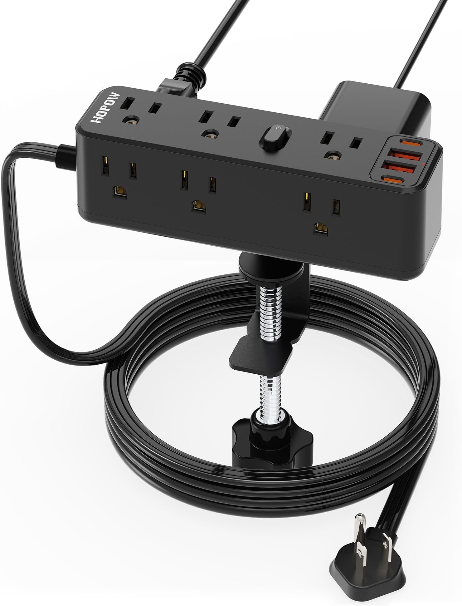 Amazon.com: HOPOW Desk Clamp Power Strip, Desktop Edge Mount Charging ...