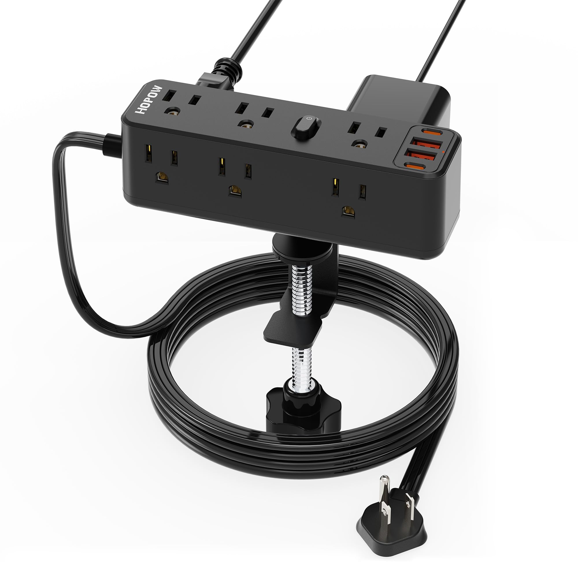 Amazon.com: HOPOW Desk Clamp Power Strip, Desktop Edge Mount Charging ...