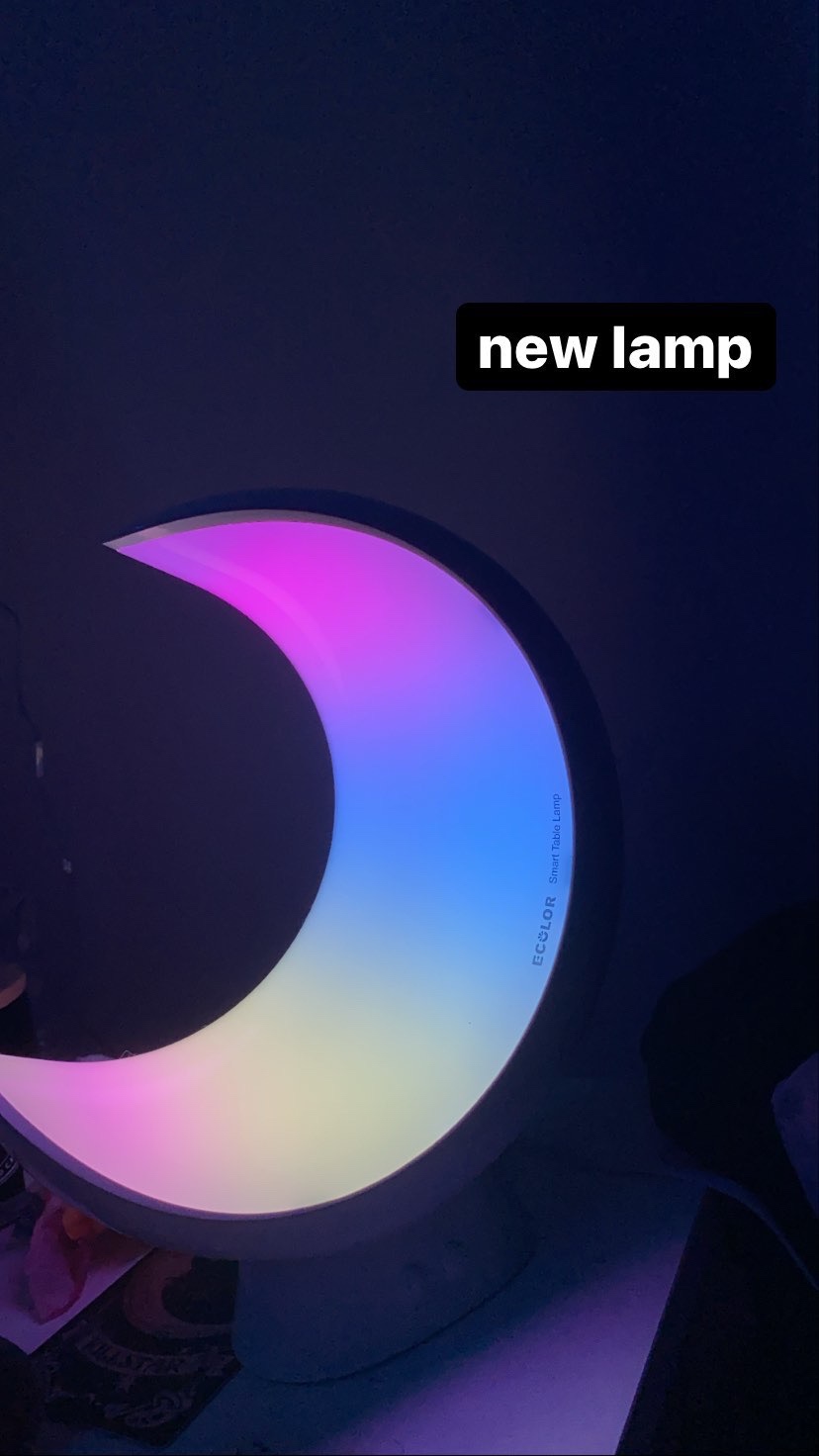 ECOLOR Smart Table Lamp, RGB APP Control Moon Lamp, Small Lamp with ...