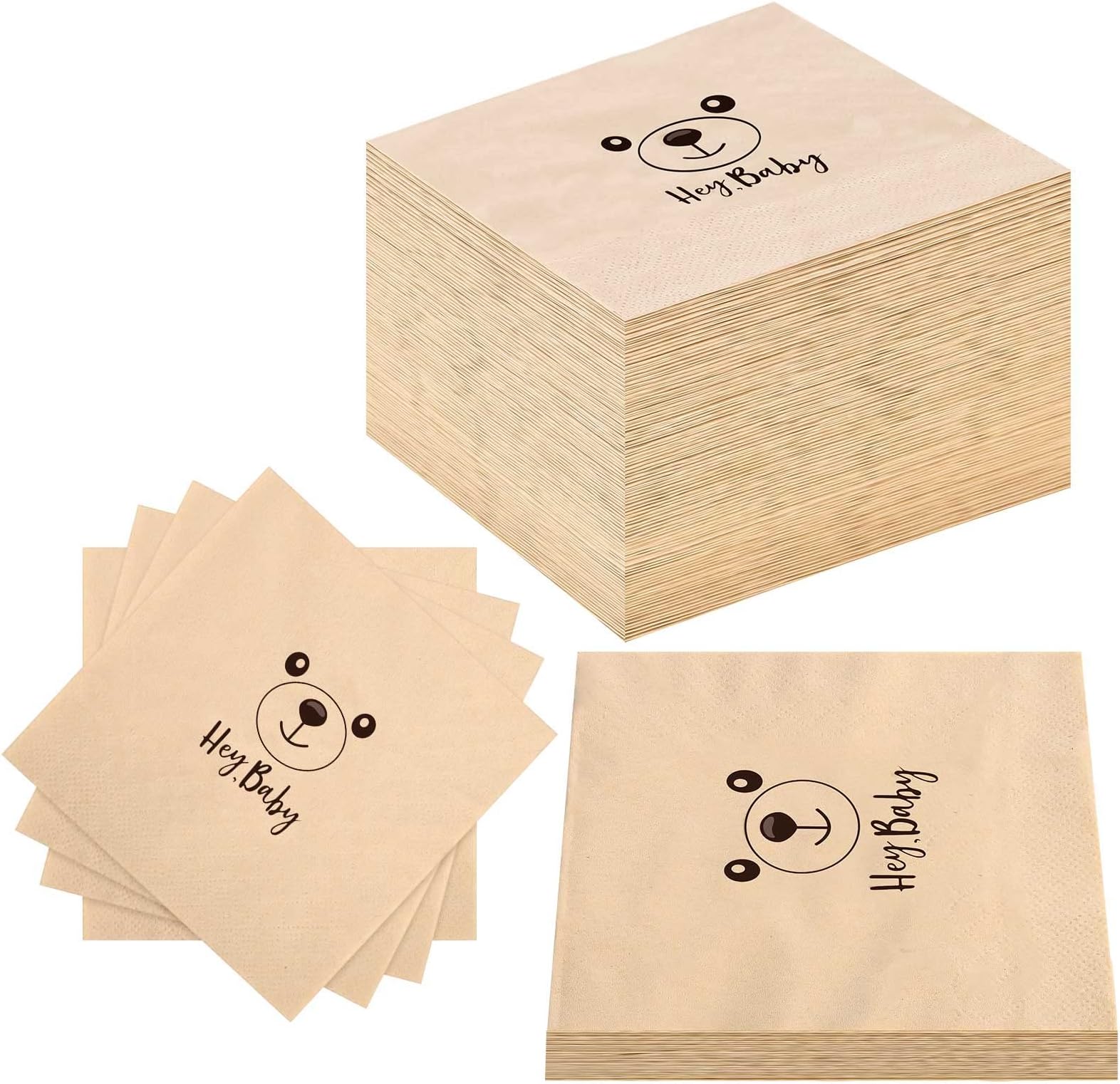 Amazon.com: Lincia 200 Pack Bear Baby Shower Napkins 3 Ply Bear ...